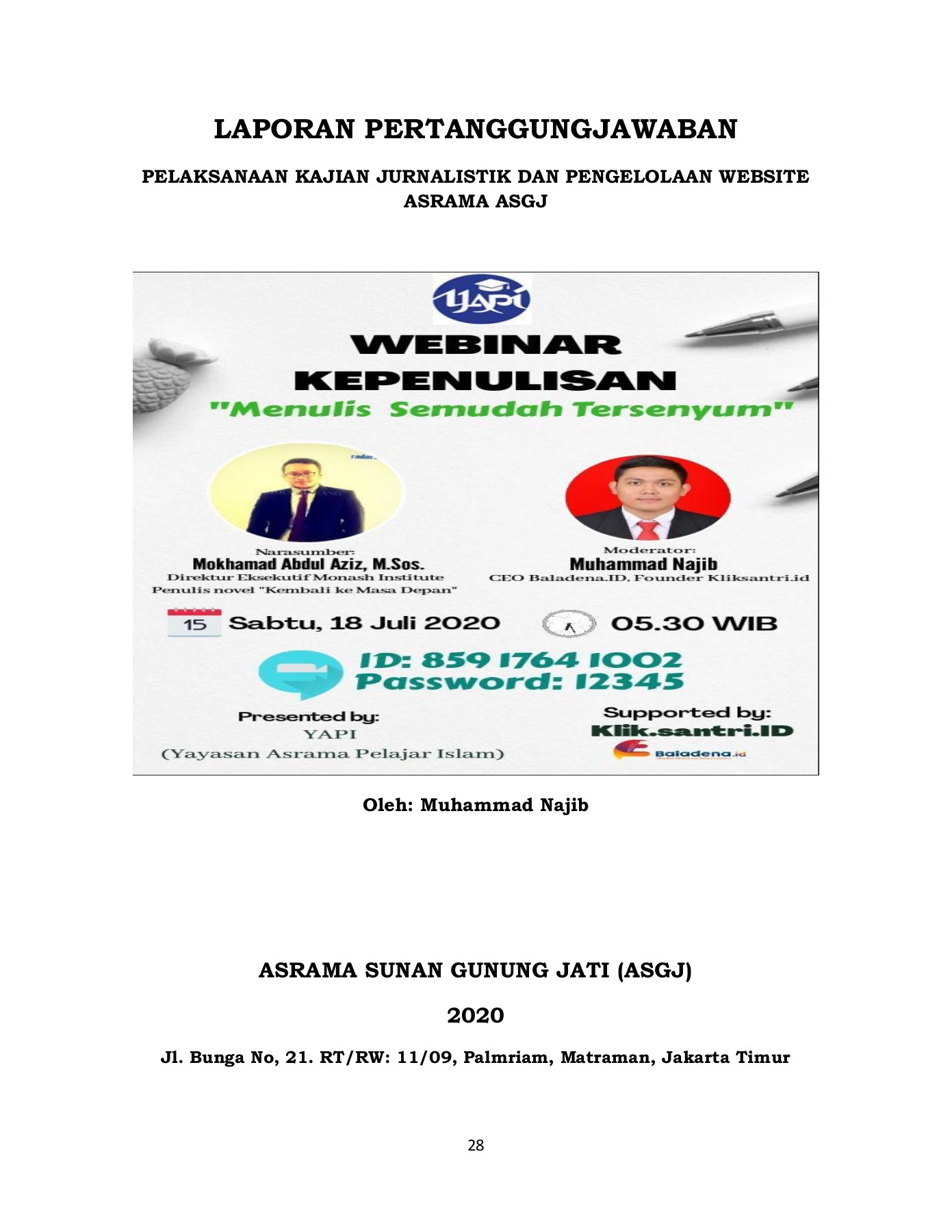 Laporan Pertanggungjawaban Pengurus ASGJ Periode 2019-2020 - ASGJ ...