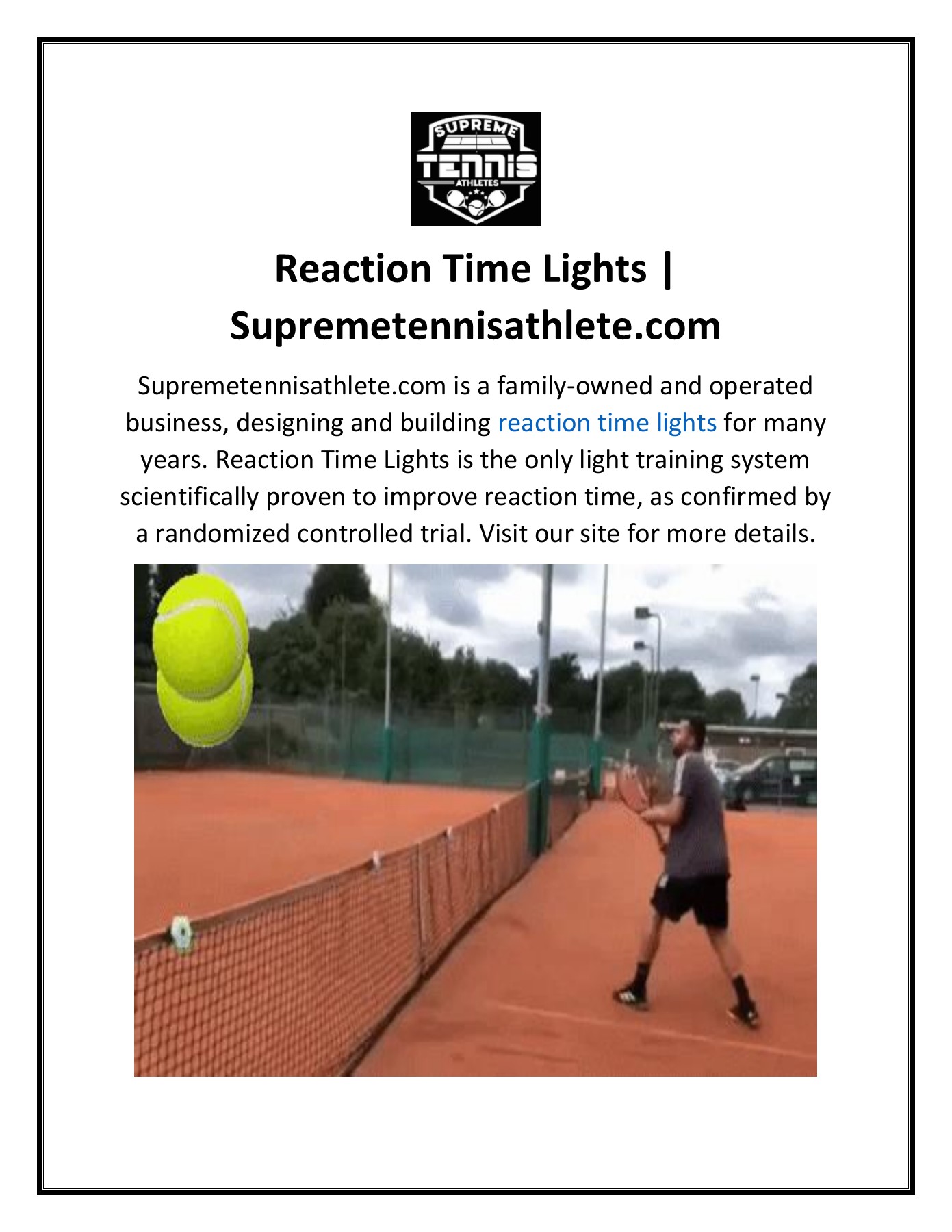 Reaction Time Lights Supremetennisathlete.com - Supreme tennis Athletes ...