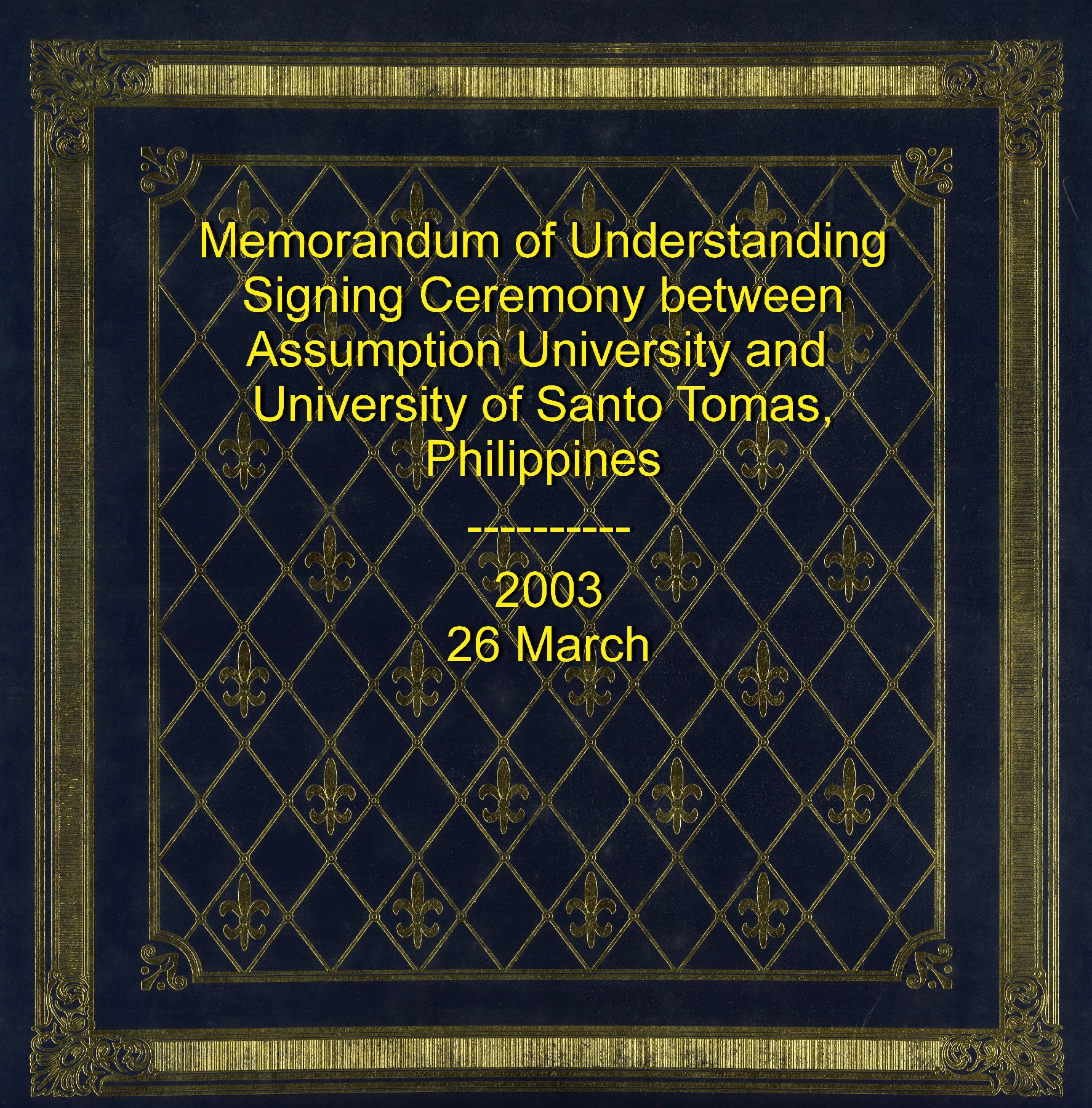 Memorandum of Understanding Signing Ceremony between Assumption ...