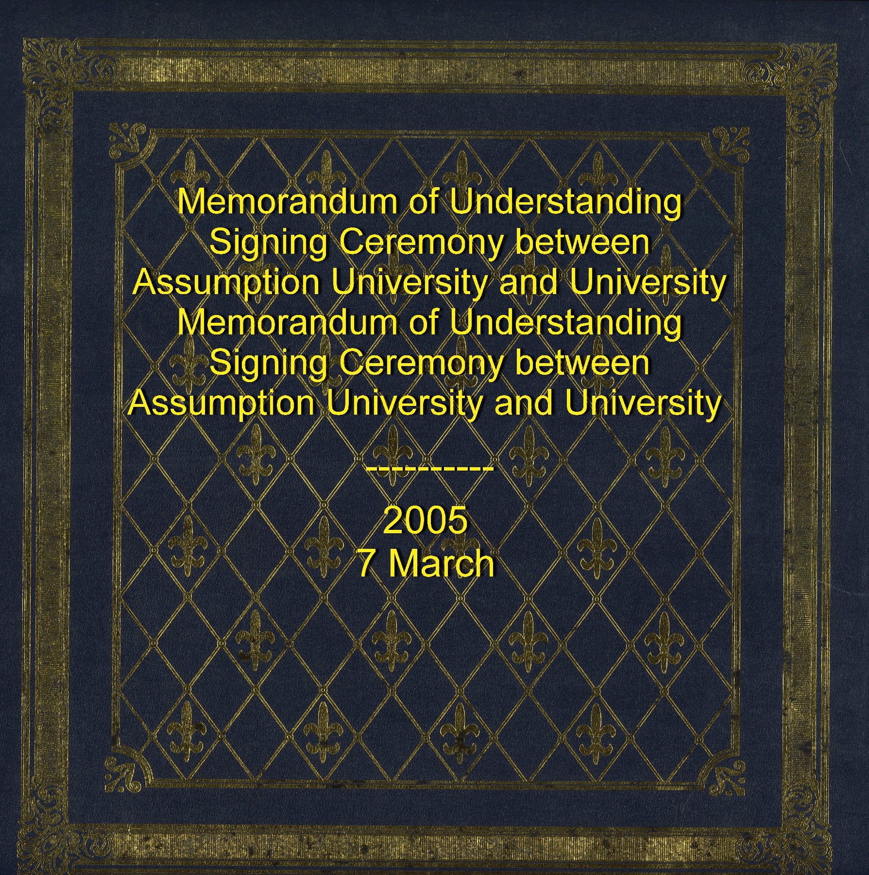 Memorandum of Understanding Signing Ceremony between Assumption ...