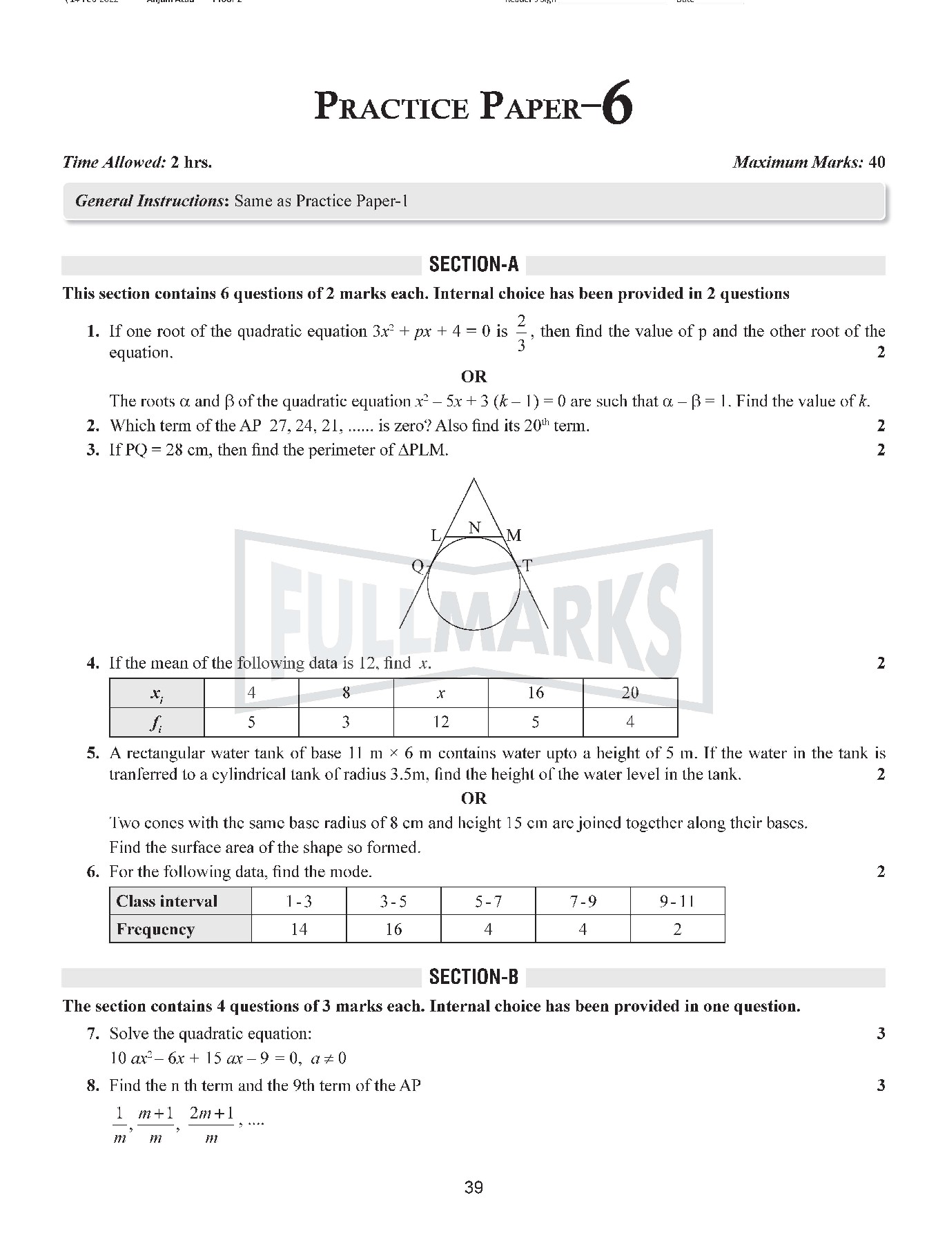 Mathematics (Basic) Super20 Term 2 Class 10 - Full Marks Pvt Ltd - Page 40 | Flip PDF Online ...