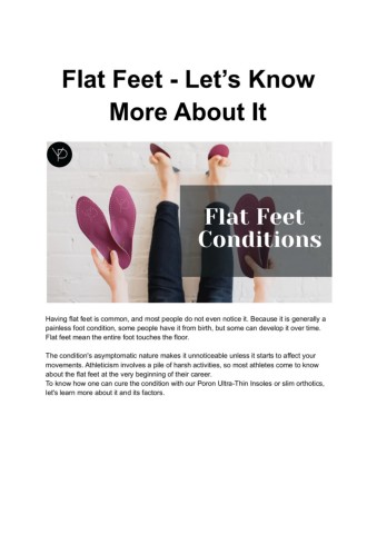 Flat Feet - Let’s Know More About It