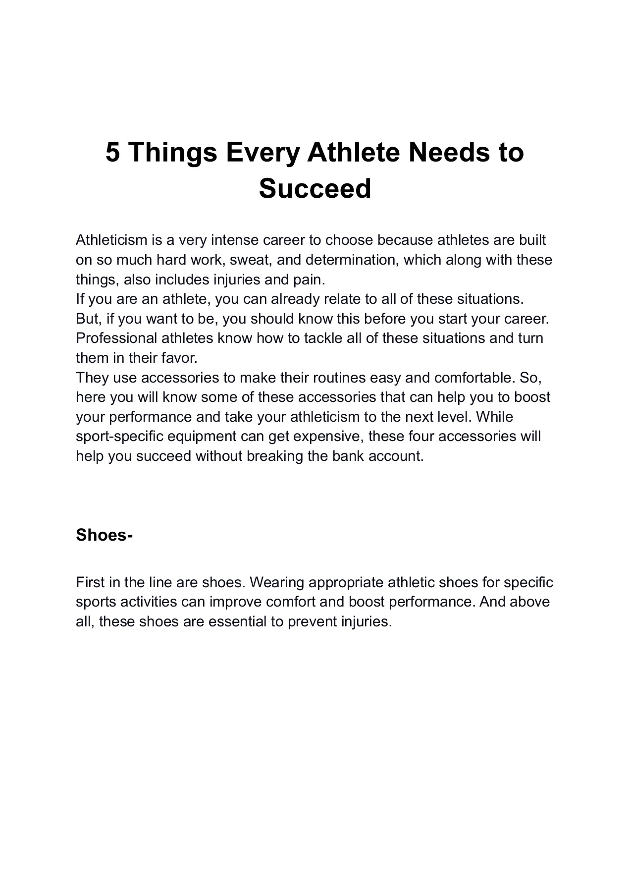 5 Things Every Athlete Needs to Succeed - yenta posha - Page 1 - 7 ...