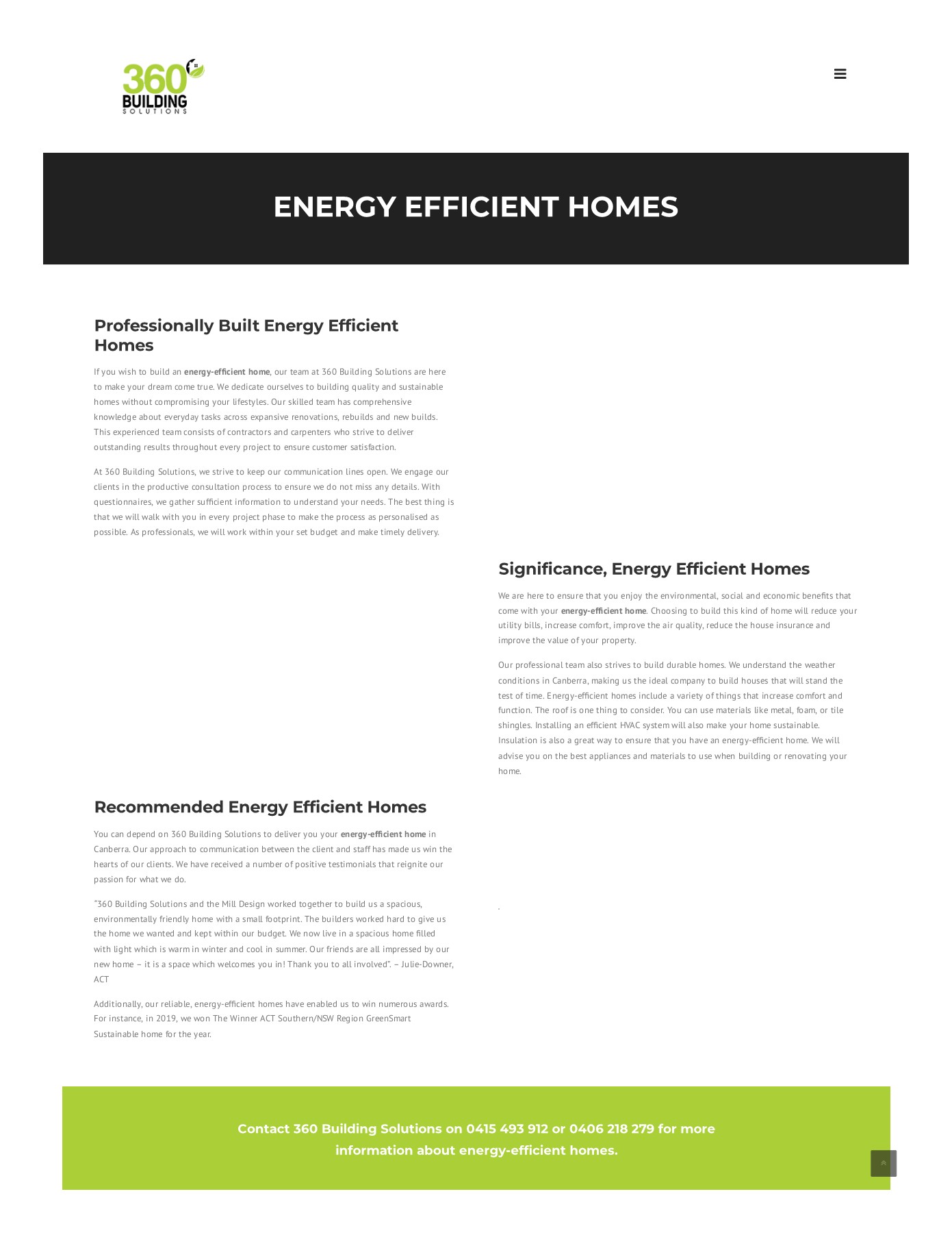 Energy Efficient Homes - 360 Building Solutions - Page 1 - 2 | Flip PDF ...