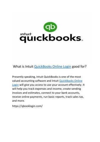 What is Intuit QuickBooks Online Login good for?