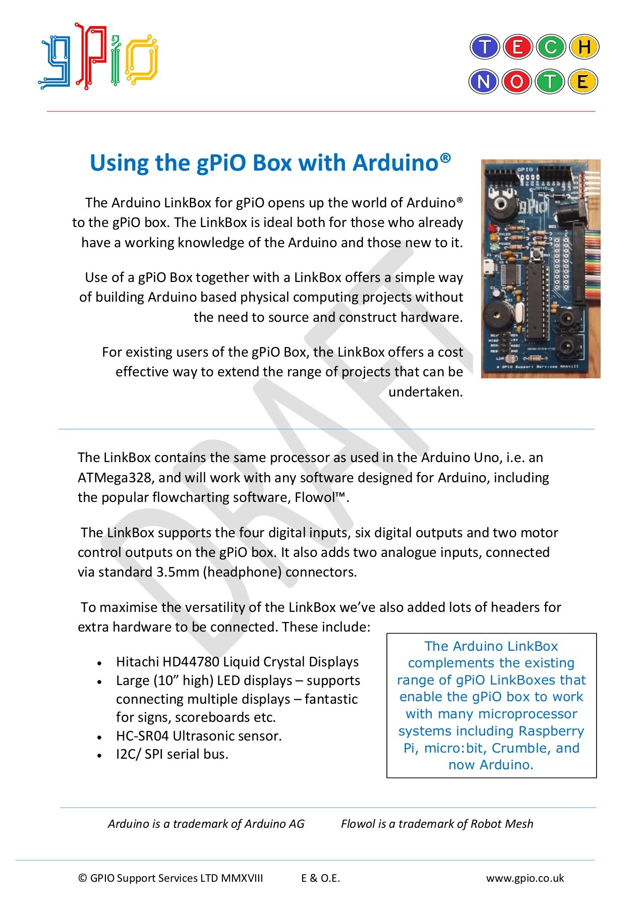 Arduino TechNote - gPiO Box - Page 1 - 2 | Flip PDF Online | PubHTML5