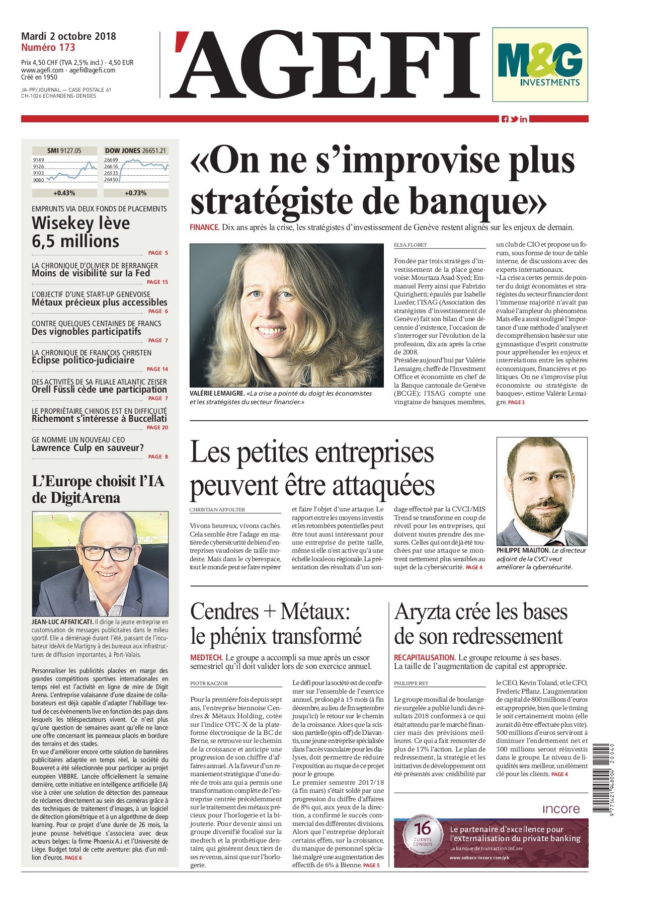 Agefi Quotidien 02.10.2018 - AGEFI - Page 1 - 20 | PDF Feuilletable en ...