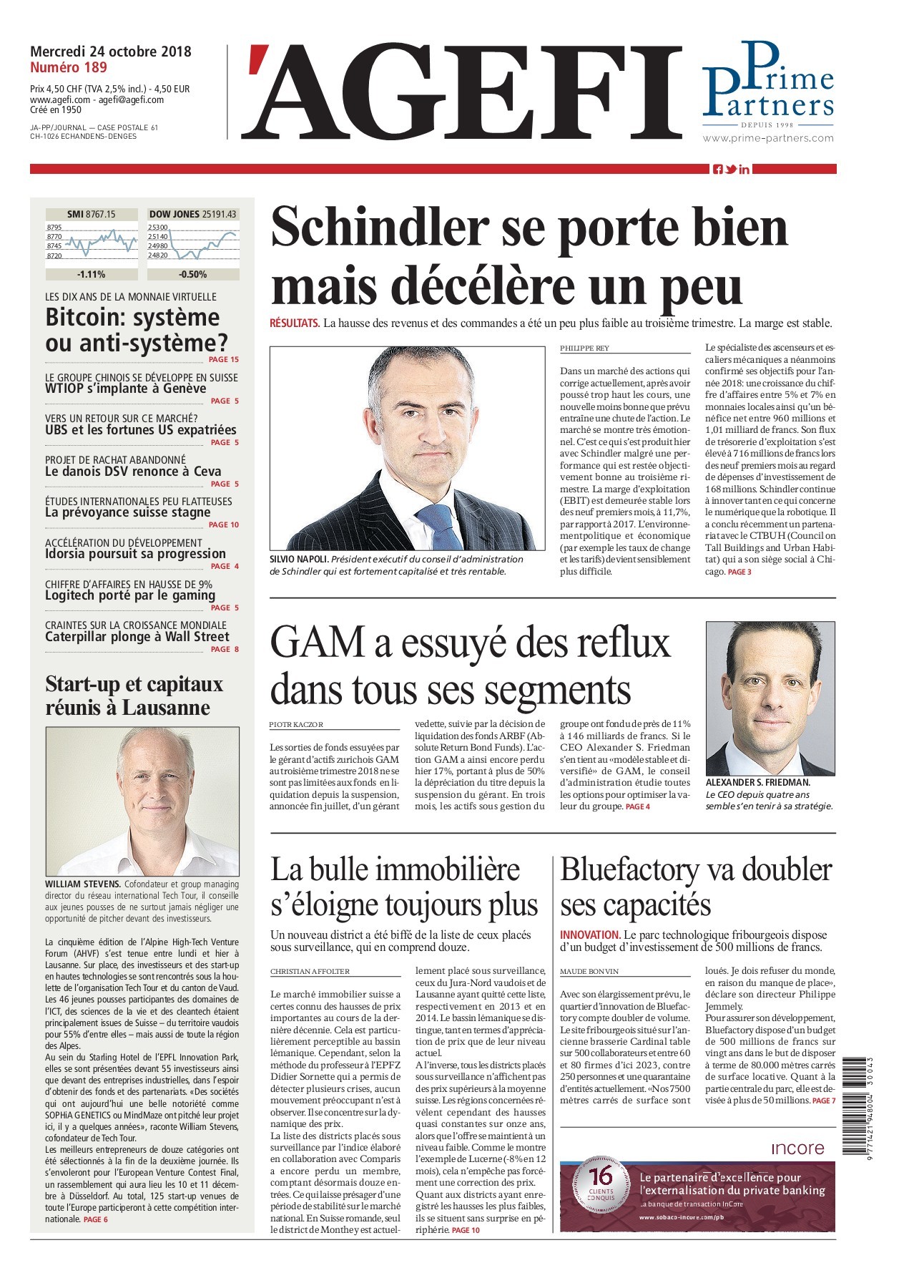 Agefi Quotidien 24.10.2018 - AGEFI - Page 1 - 20 | PDF Feuilletable en ...