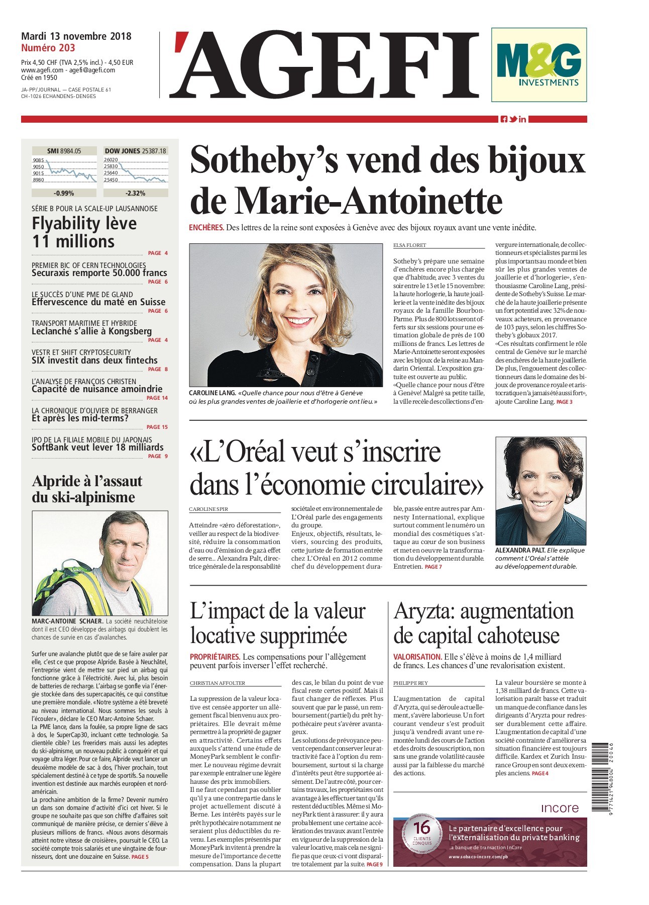 Agefi Quotidien 13.11.2018 - AGEFI - Page 1 - 20 | PDF Feuilletable en ...