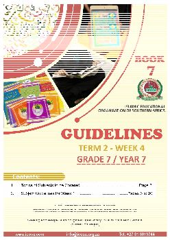 Guidelines Grade 7 / Year 7 - Book 7 - Term 2 - Week 4