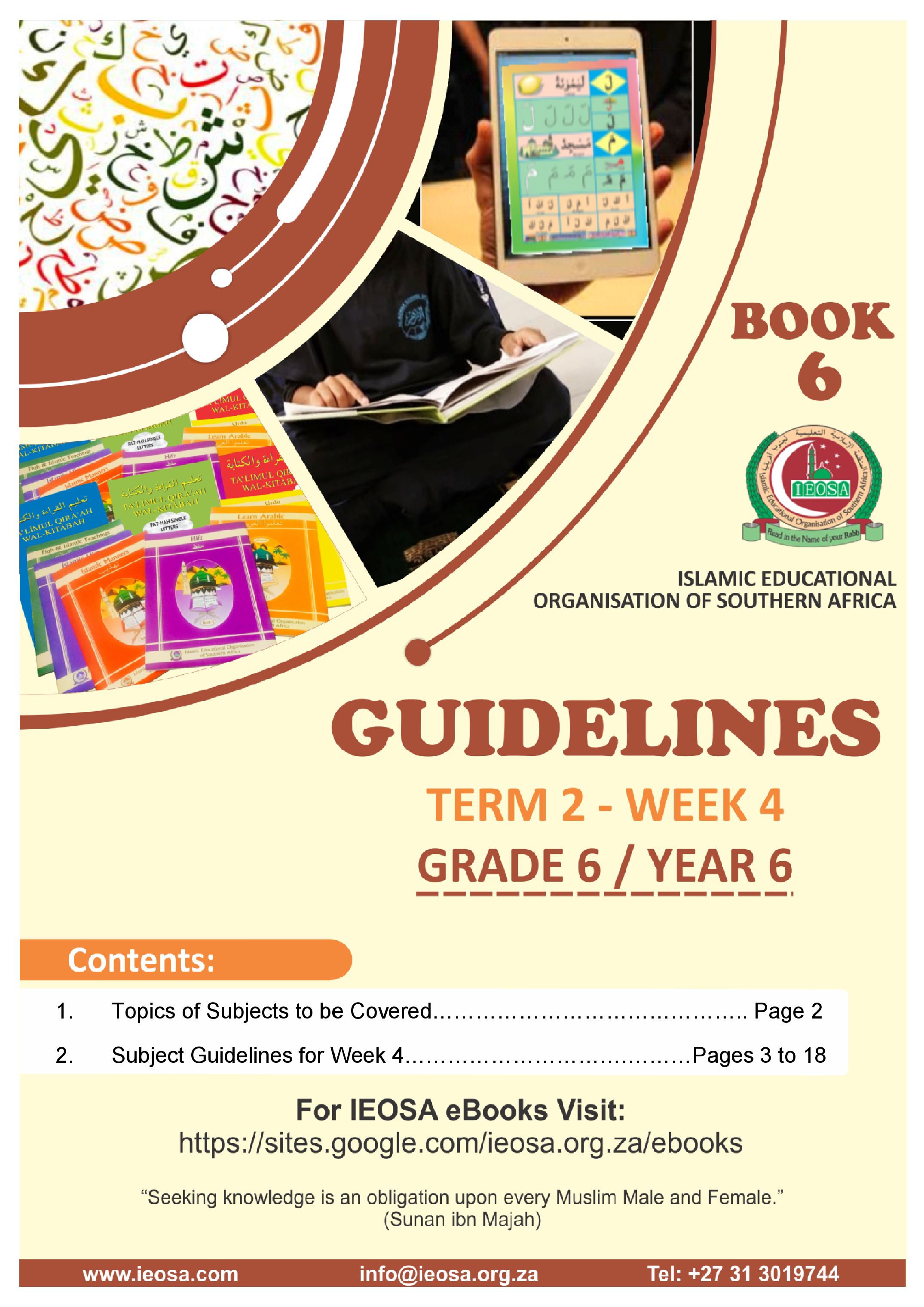Guidelines Grade 6 / Year 6 - Book 6 - Term 2 - Week 4 - IEOSA - Page 1 ...