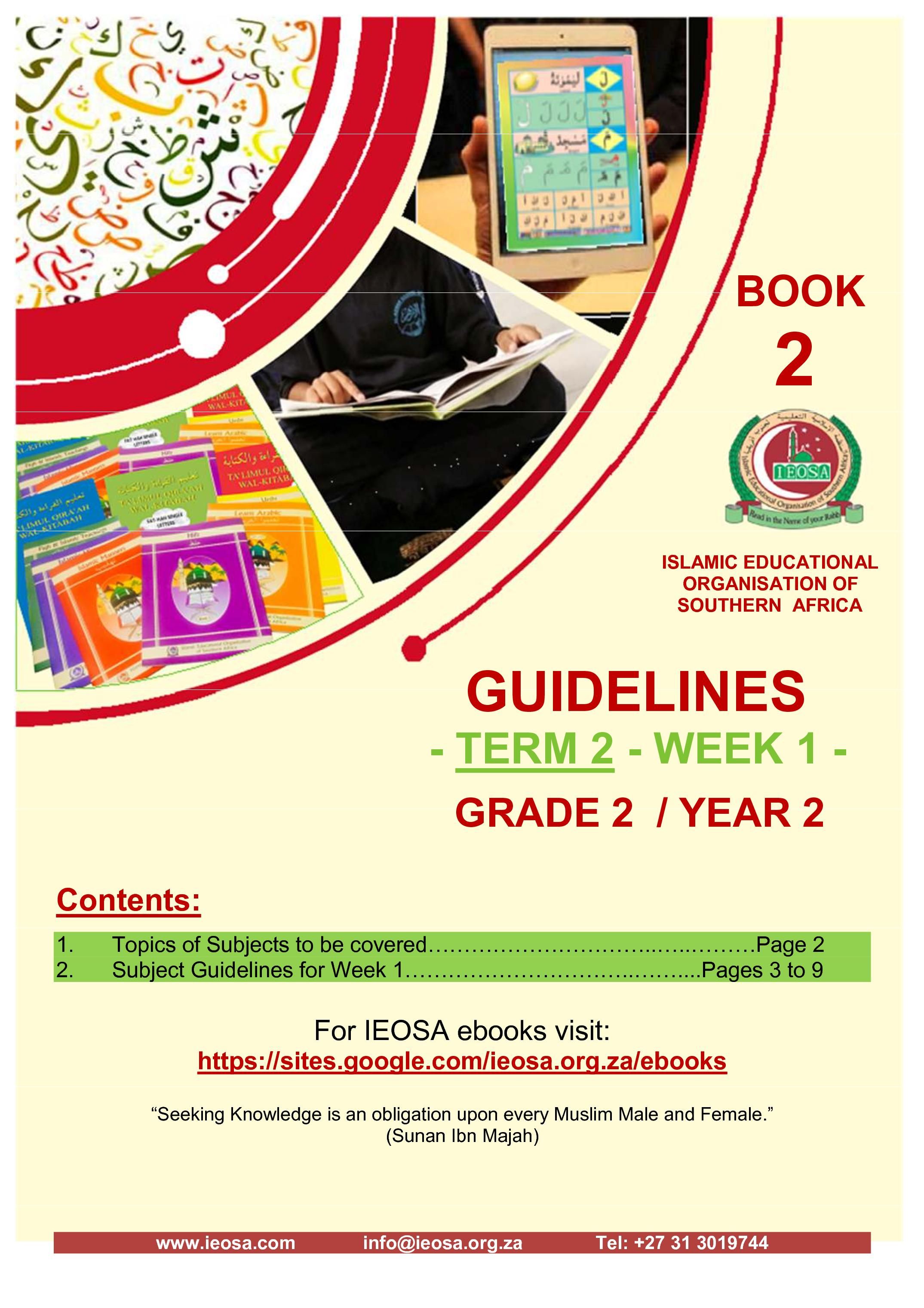 Guidelines Grade 2 / Year 2 - Book 2 - Term 2 - Week 1 - IEOSA - Page 1 ...