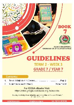 Guidelines Grade 7 / Year 7 - Book 7 - Term 2 - Week 3