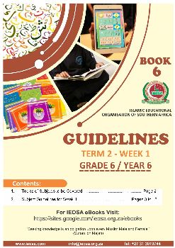 Guidelines Grade 6 / Year 6 - Book 6 - Term 2 - Week 1
