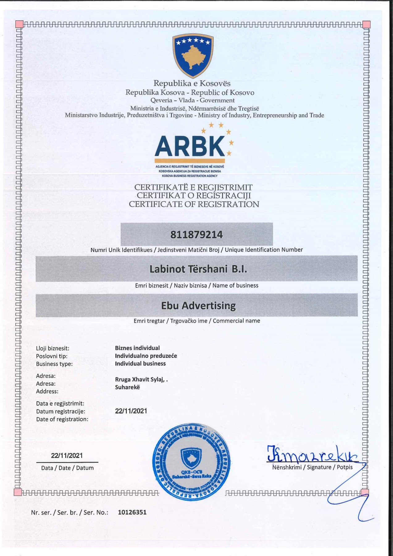 Çertifikata dhe info te NUI Labinot Tërshani BI - design - Faqe 1 - 5 ...