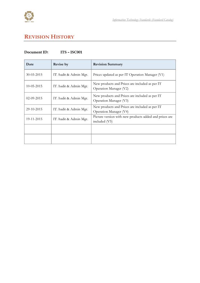 IT Standard Catalog V5 - syedqaim - Page 2 | Flip PDF Online | PubHTML5