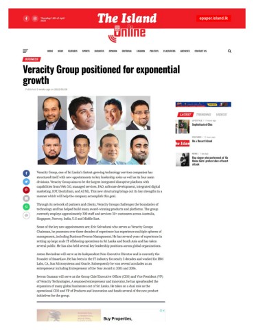 Veracity Group positioned for exponential growth