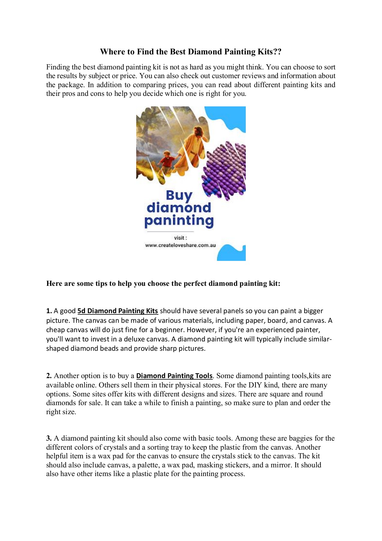 Where to Find the Best Diamond Painting Kits - Create Love Share - Page 1 - 2 | Flip PDF Online ...