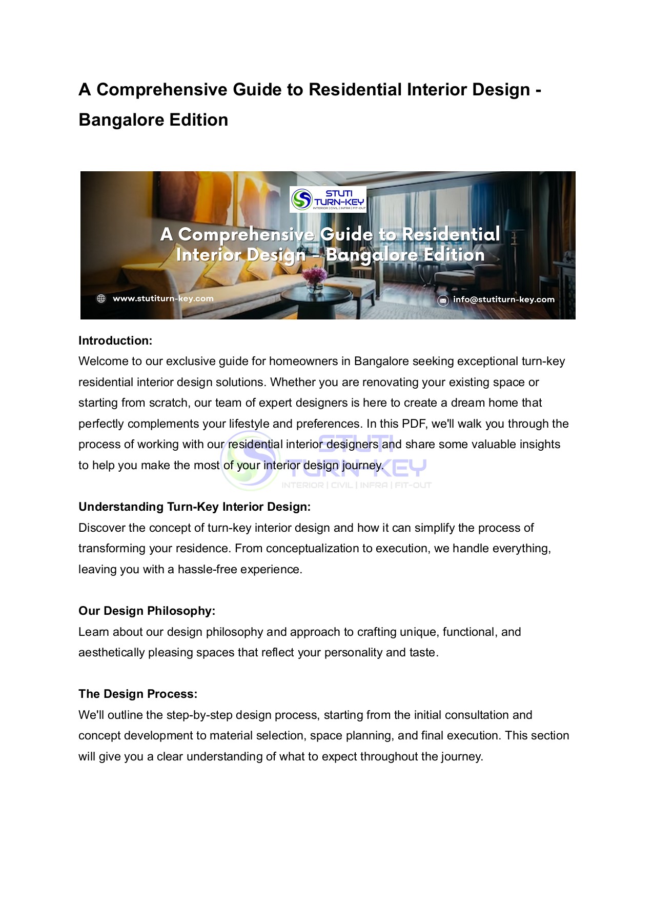 A Comprehensive Guide to Residential Interior Design - Bangalore ...