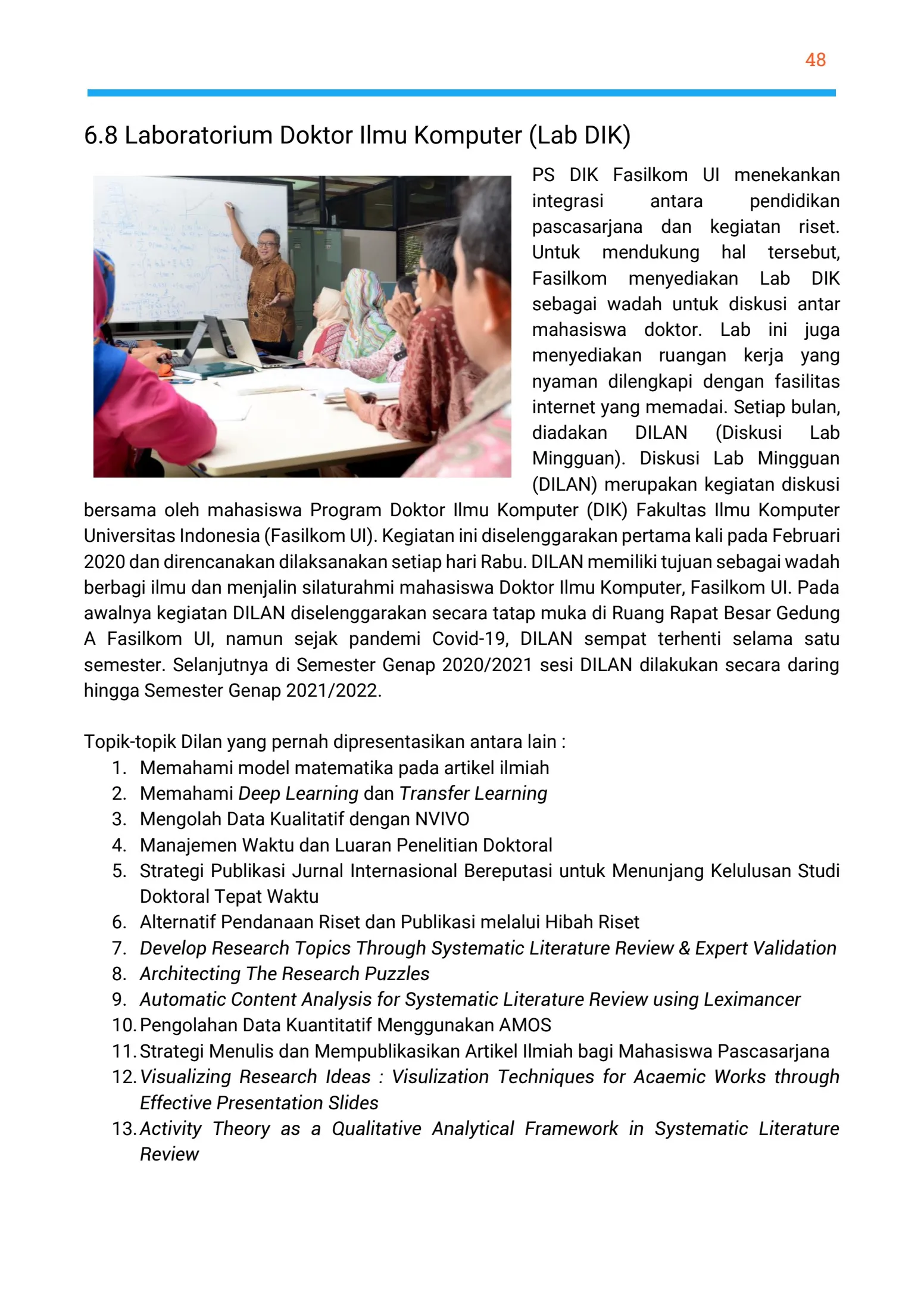 Buku Panduan Program Studi Doktor Ilmu Komputer Universitas Indonesia-2022 - Sendi Lokawati ...