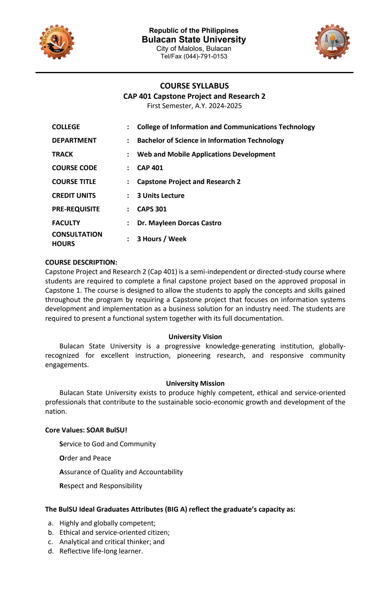 CAPS 401 - Capstone Project and Research 2 Syllabus - eunice.custodio - Page 1 - 12 | Flip PDF ...