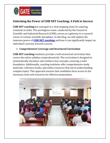 Unlocking the Power of CSIR NET Coaching A Path to Success