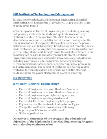 SSR Institute of Technology and Management pdf