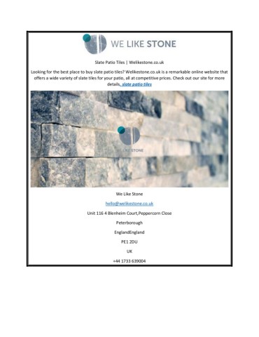 Slate Patio Tiles Welikestone.co.uk - welike stone - Page 1 - 1 | Flip PDF Online | PubHTML5