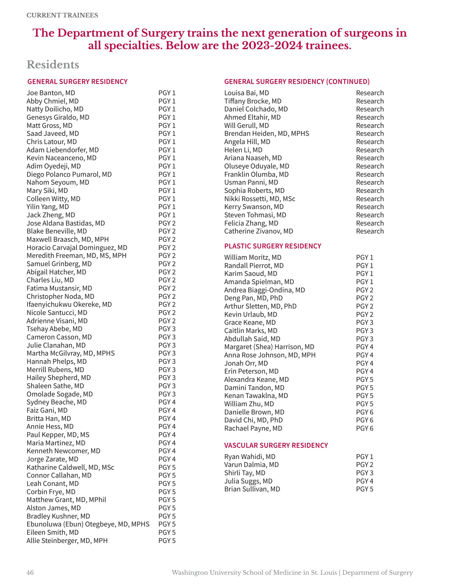 Department of Surgery Annual Report 2023 - Washington University ...