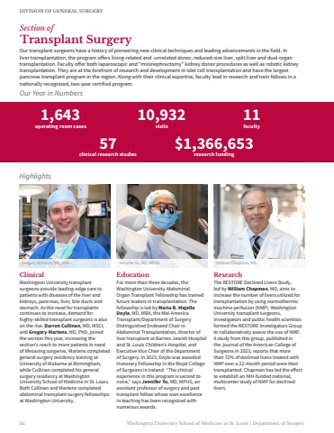 Department of Surgery Annual Report 2023 - Washington University ...