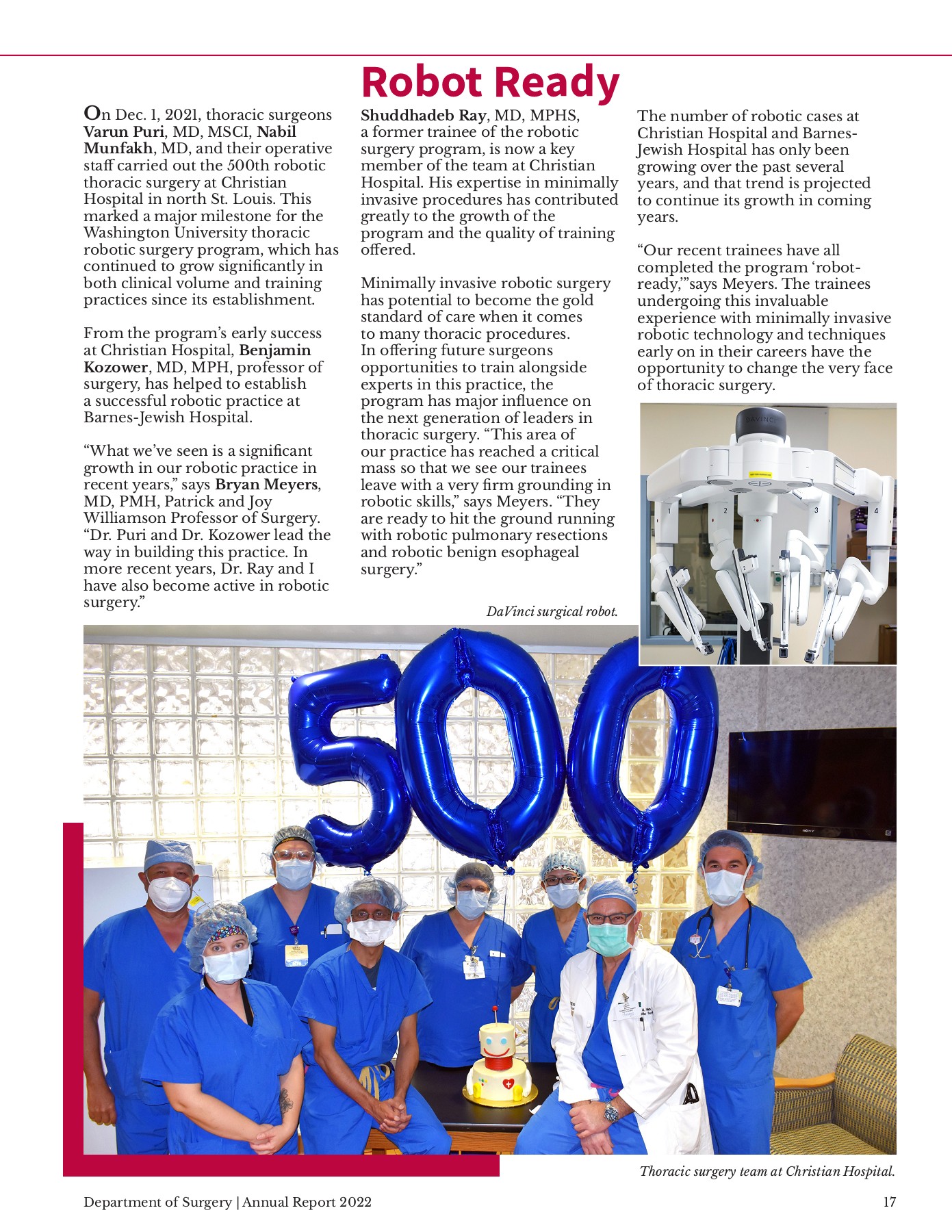 DoS Annual Report 2022 - Washington University - Department of Surgery ...