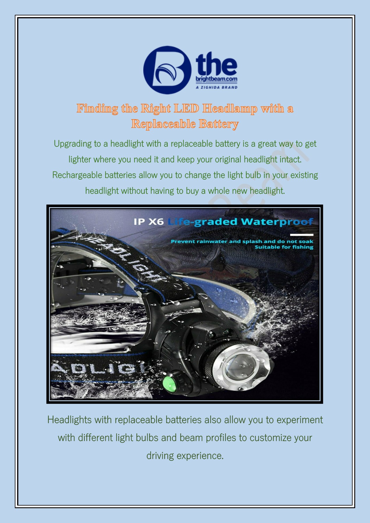 Finding the Right LED Headlamp with a Replaceable Battery - The Bright Beam - Page 1 - 2 | Flip ...