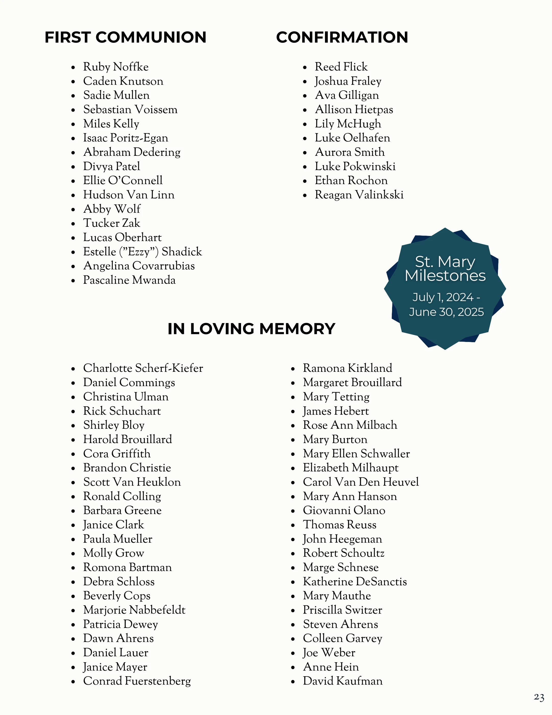 Annual Report 2024-2025 - St. Mary Parish - Page 23 | Flip PDF Online ...