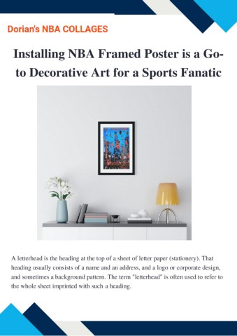 Installing NBA Framed Poster is a Go-to Decorative Art for a Sports Fanatic