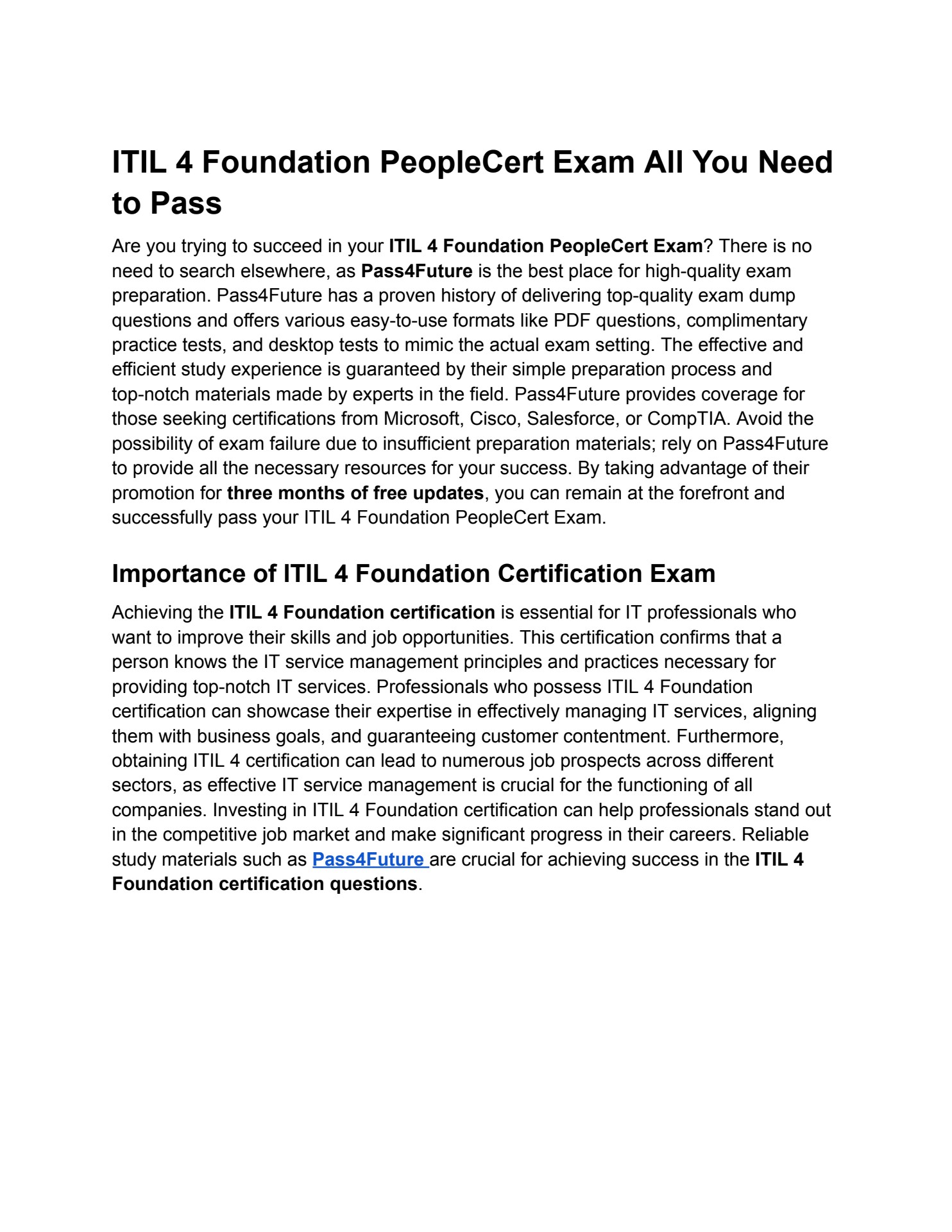 ITIL 4 Foundation PeopleCert Exam All You Need to Pass - Alex Cary ...