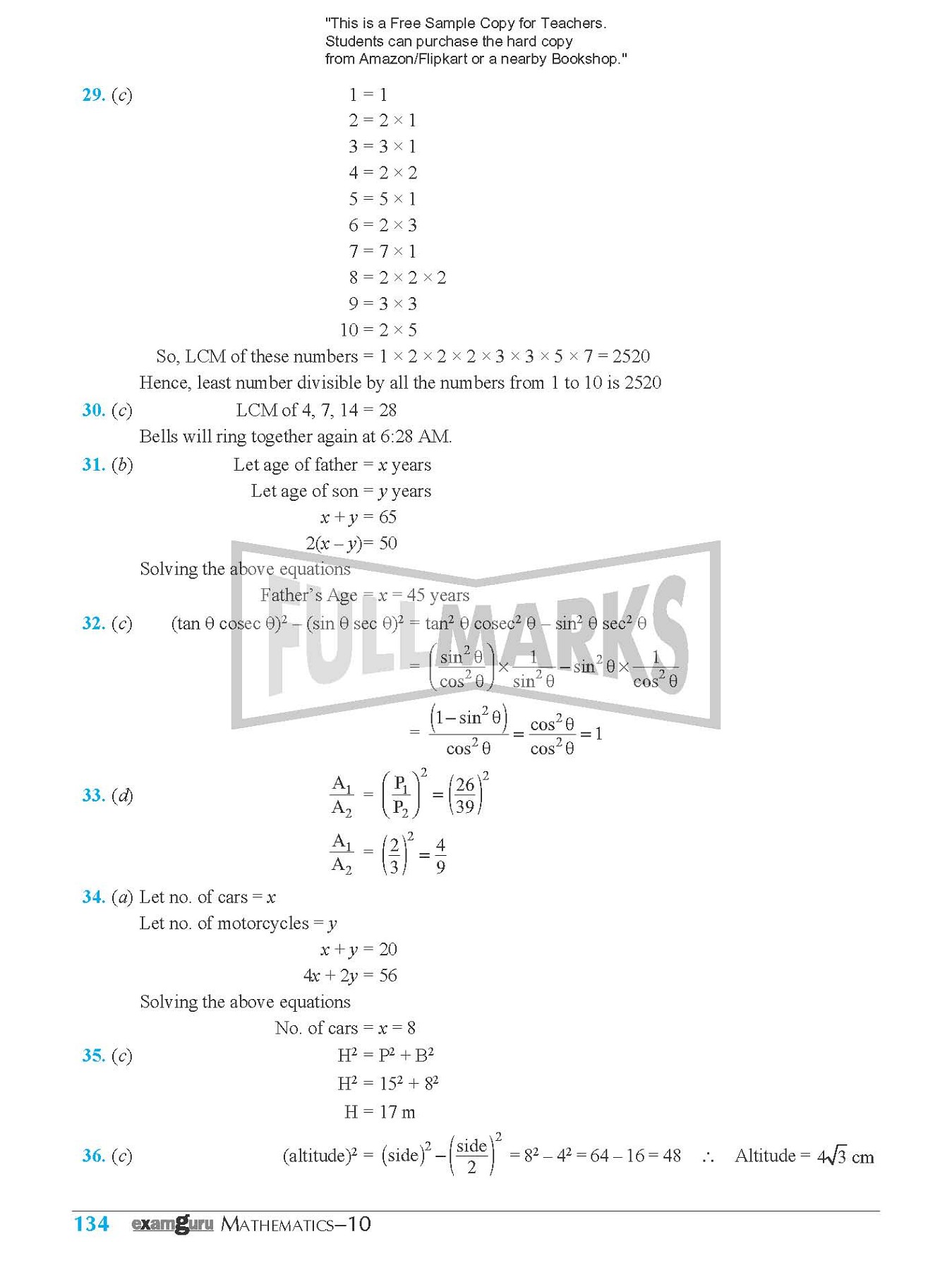 Examguru Mathematics (Basic) Question Bank with Sample Papers Term-1 ...