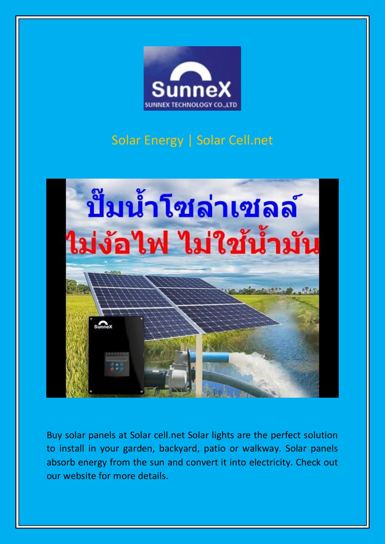 Solar Energy - Sunnex Solar pumping inverter - Page 1 - 2 | Flip PDF ...