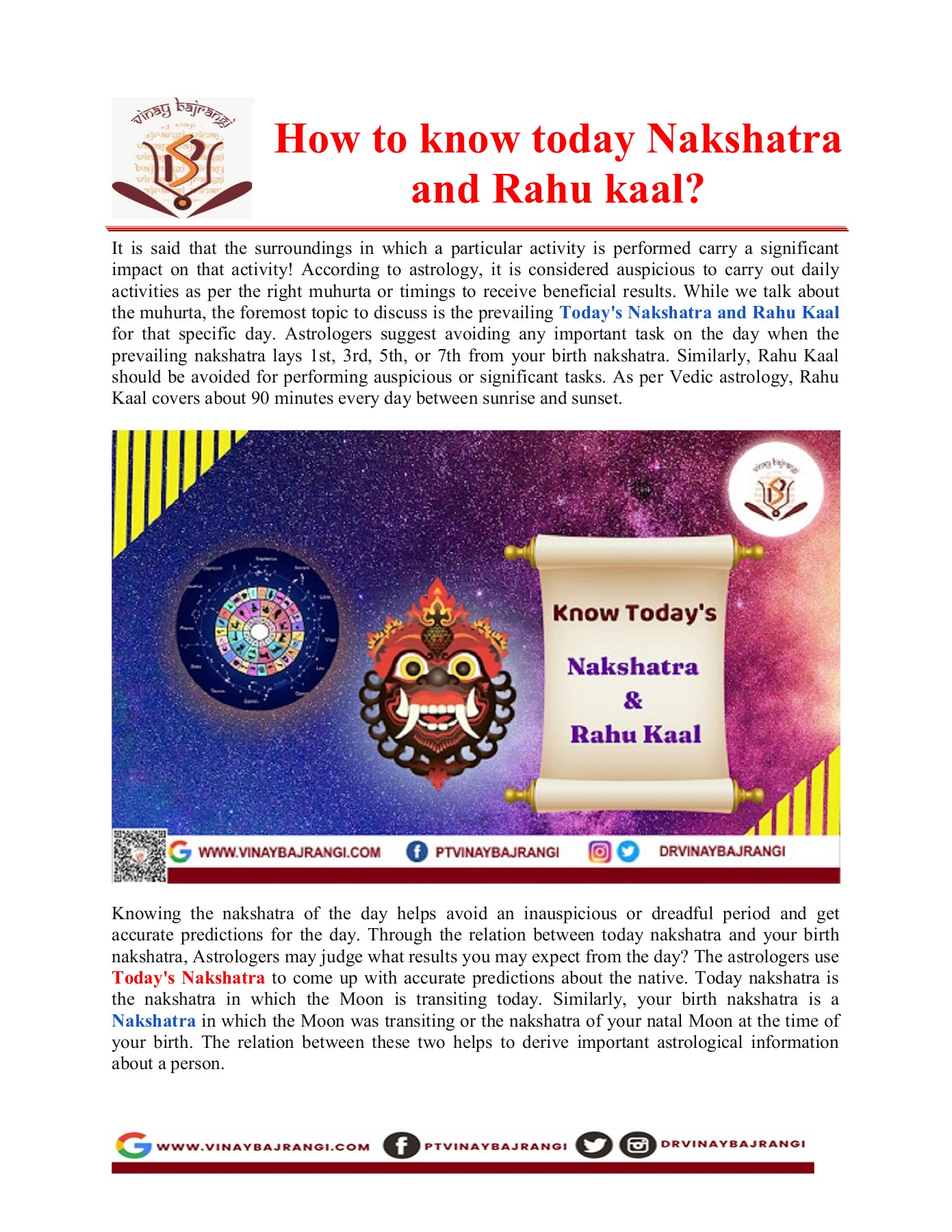 How to know today Nakshatra and Rahu kaal - Rajesh Choudhary - Page 1 ...