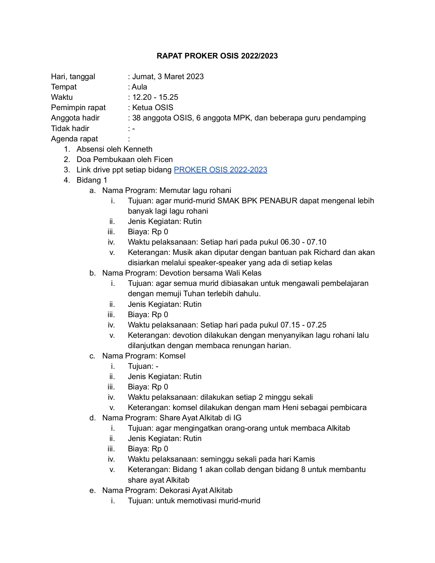 Notulen Rapat Program Kerja OSIS 2023 - Priscilla Effendi - Page 2 ...