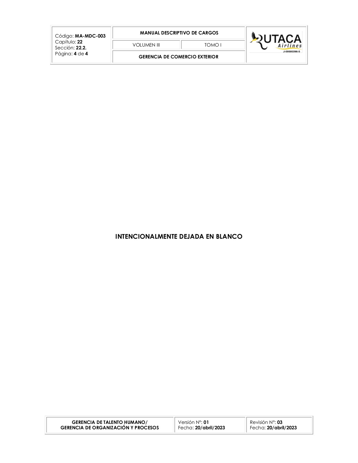 3.- MANUAL DESCRIPTIVO DE CARGOS REV.03 2023 - María Peraza ORGANIZACIÓN Y PROCESOS - Page 666 ...