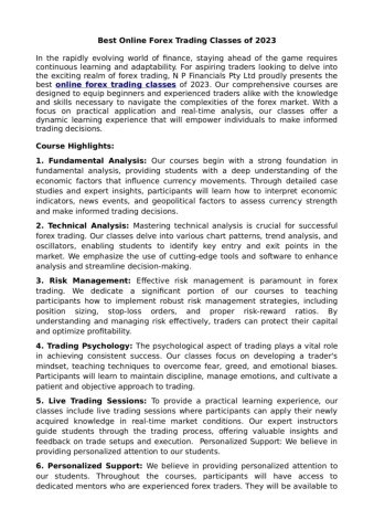 Best Online Forex Trading Classes of 2023