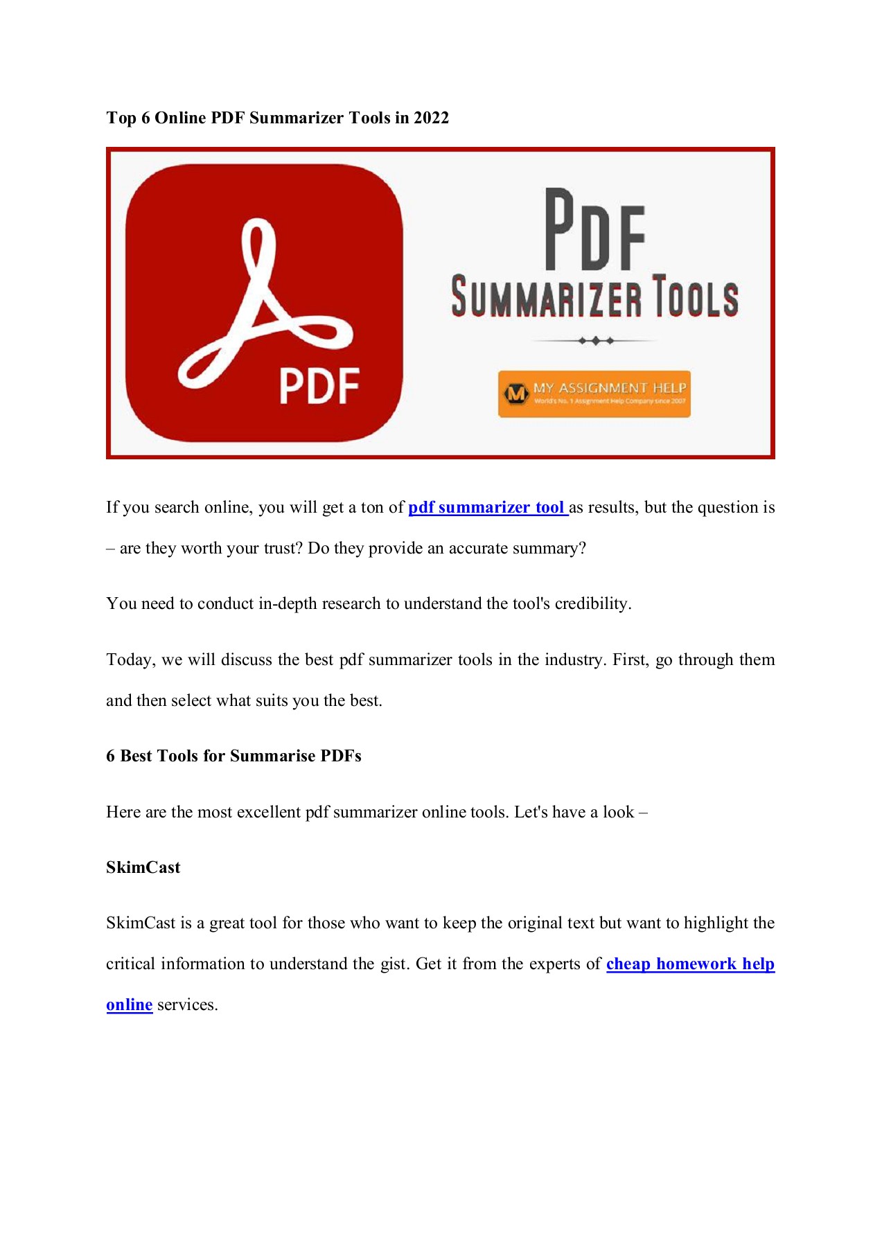Top 6 Online PDF Summarizer Tools in 2022 - Alvin Louis - Page 1 - 3 ...