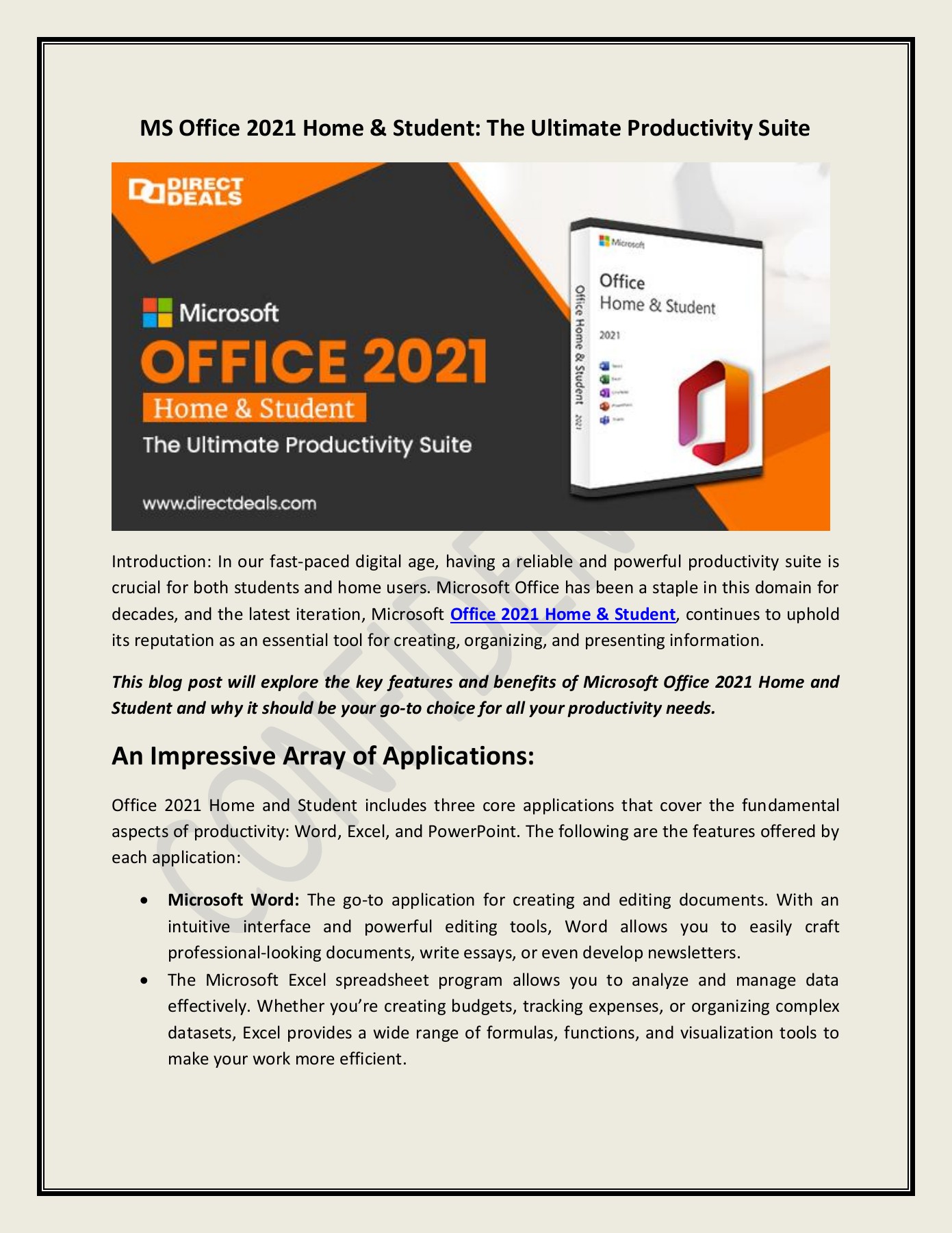 MS Office 2021 Home & Student: The Ultimate Productivity Suite ...