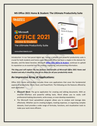 MS Office 2021 Home & Student: The Ultimate Productivity Suite