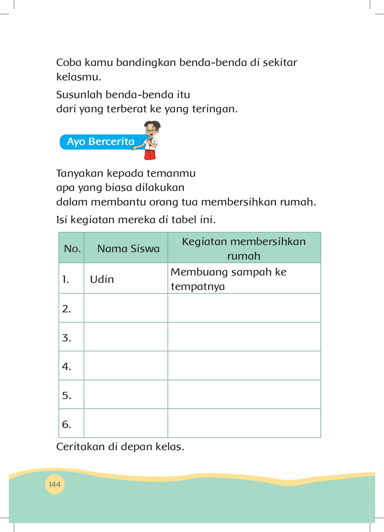 Kelas I Buku Tema 4 BS - Yuni Wianti - Halaman 150 | PDF Online | PubHTML5