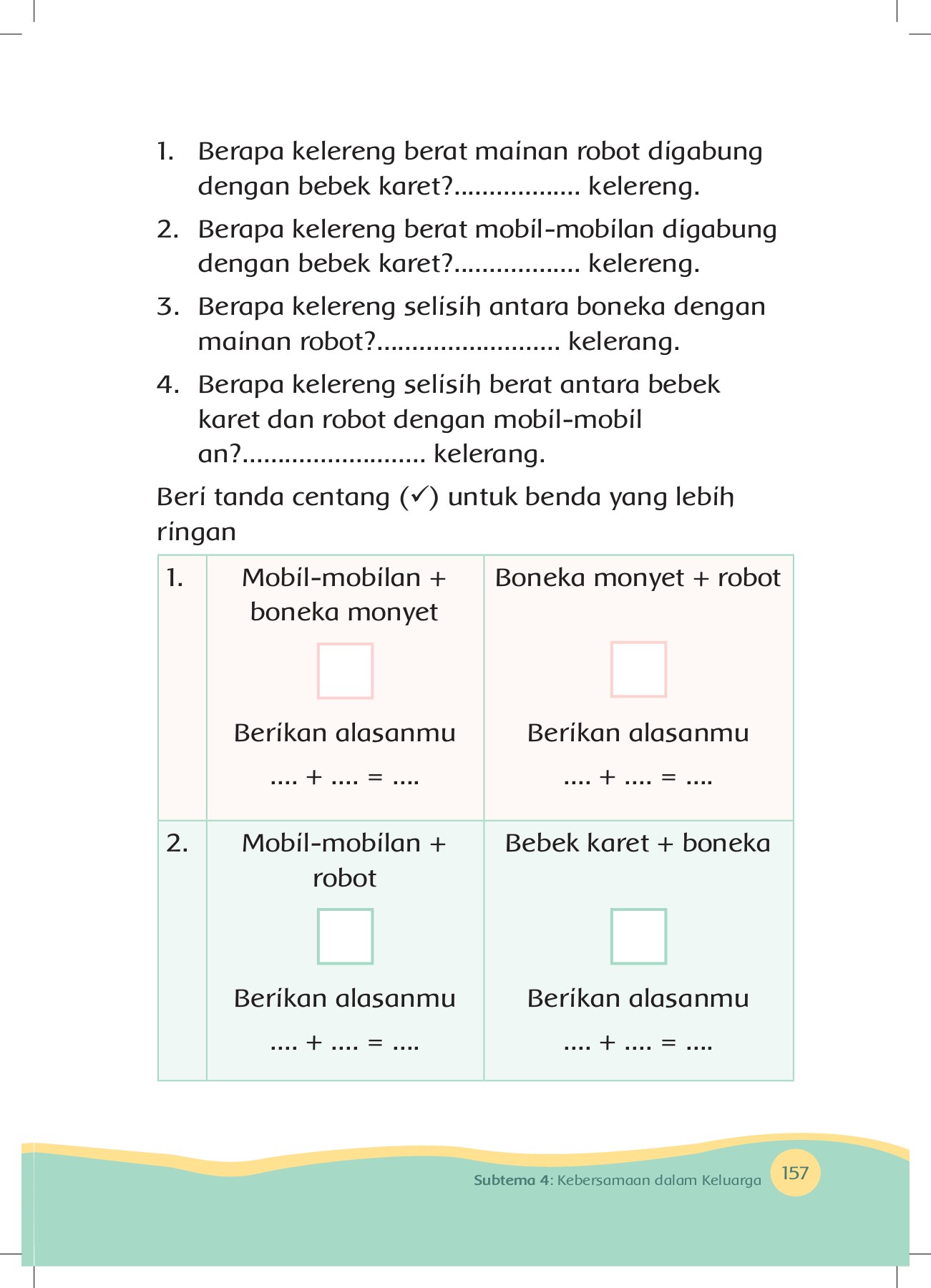 Kelas I Buku Tema 4 BS - Yuni Wianti - Halaman 163 | PDF Online | PubHTML5