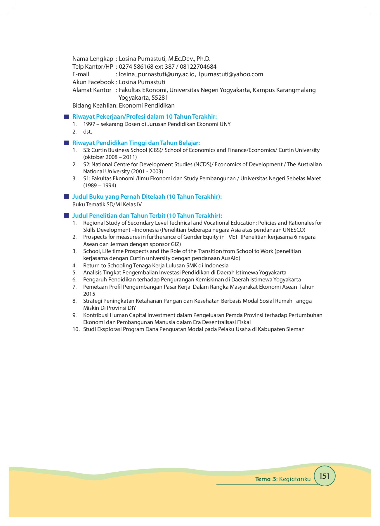 Kelas I Buku Tema 3 BS - Yuni Wianti - Halaman 157 | PDF Online | PubHTML5