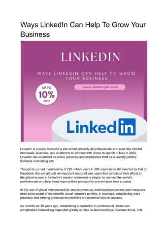 Ways LinkedIn Can Help To Grow Your Business