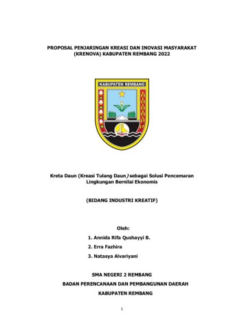 PROPOSAL KRENOVA 2022 FIX - anik irmawanti - Kaca 1 - 23 | PDF Online | PubHTML5