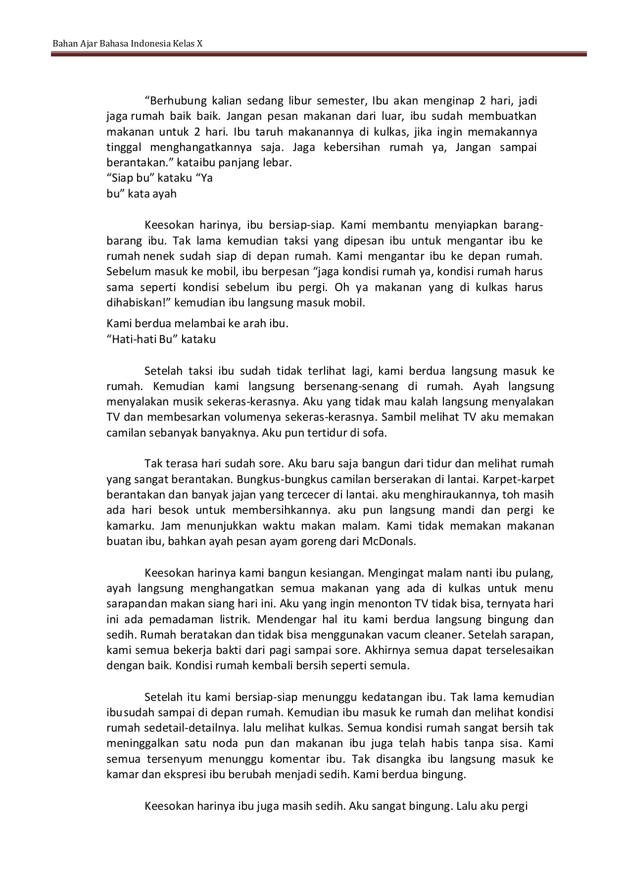 Bahan Ajar Bahasa Indonesia Kelas X - anik irmawanti - Halaman 47 | PDF Online | PubHTML5